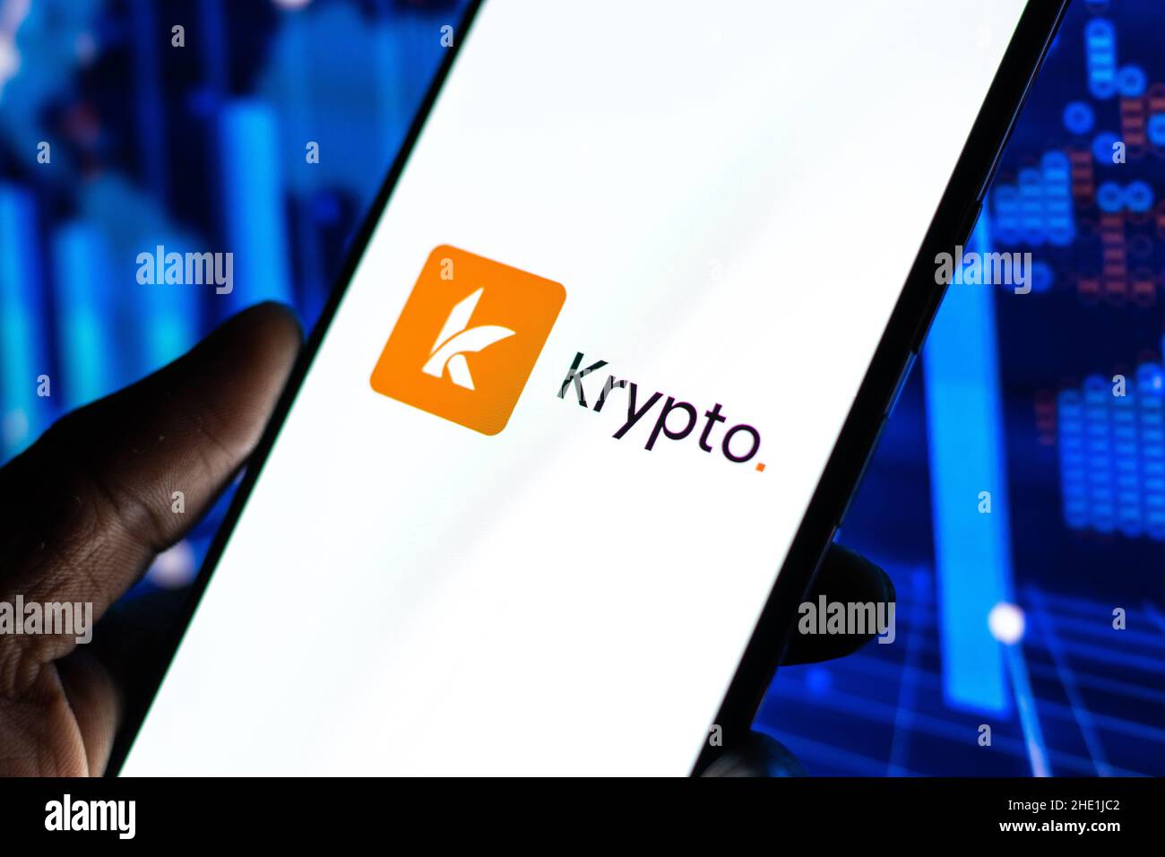 West Bangal, India - January 7, 2022 : Krypto logo on phone screen stock image Stock Photo - Alamy