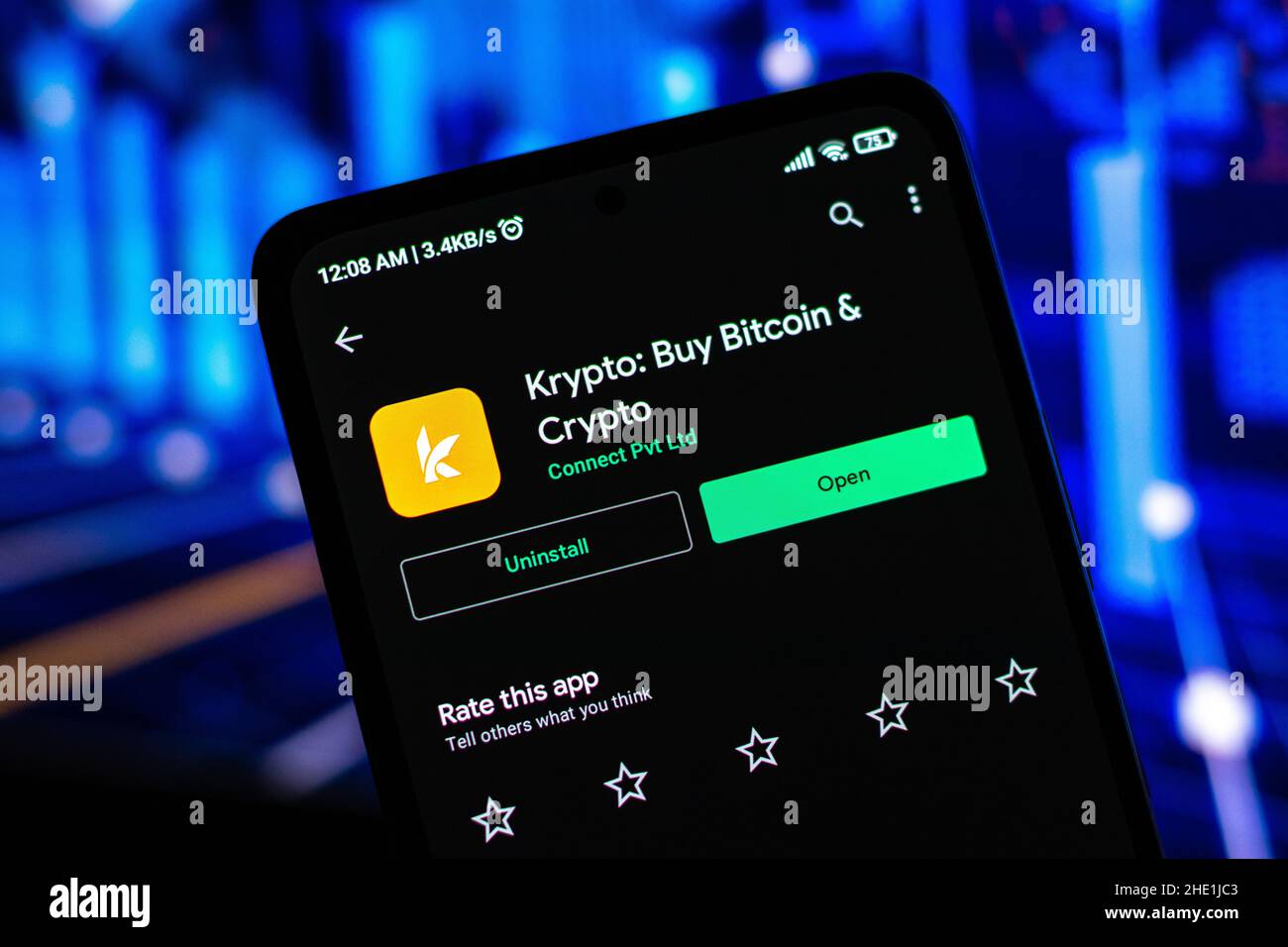 West Bangal, India - January 7, 2022 : Krypto logo on phone screen ...