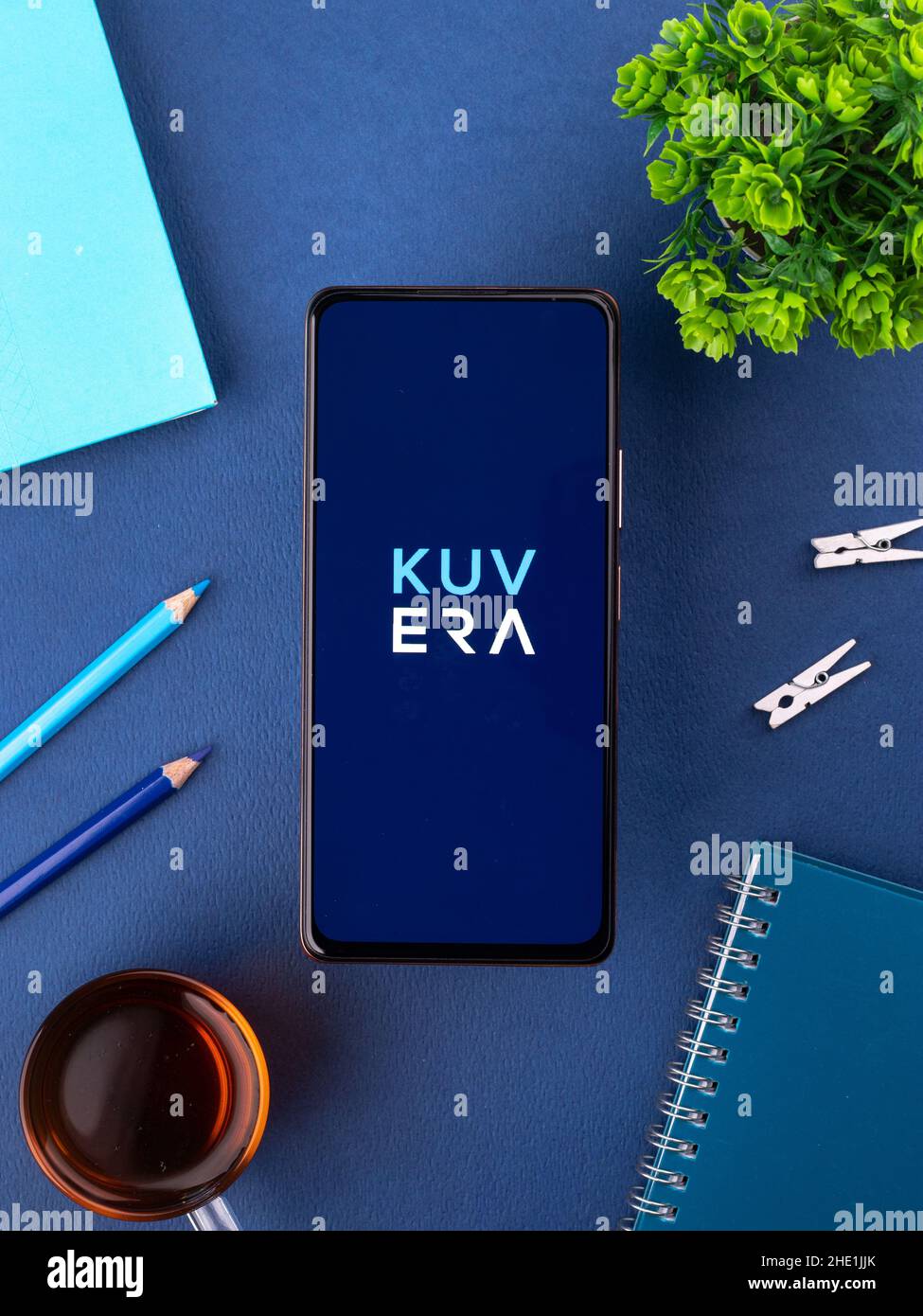 West Bangal, India - December 15, 2021 : Kuvera logo on phone screen ...