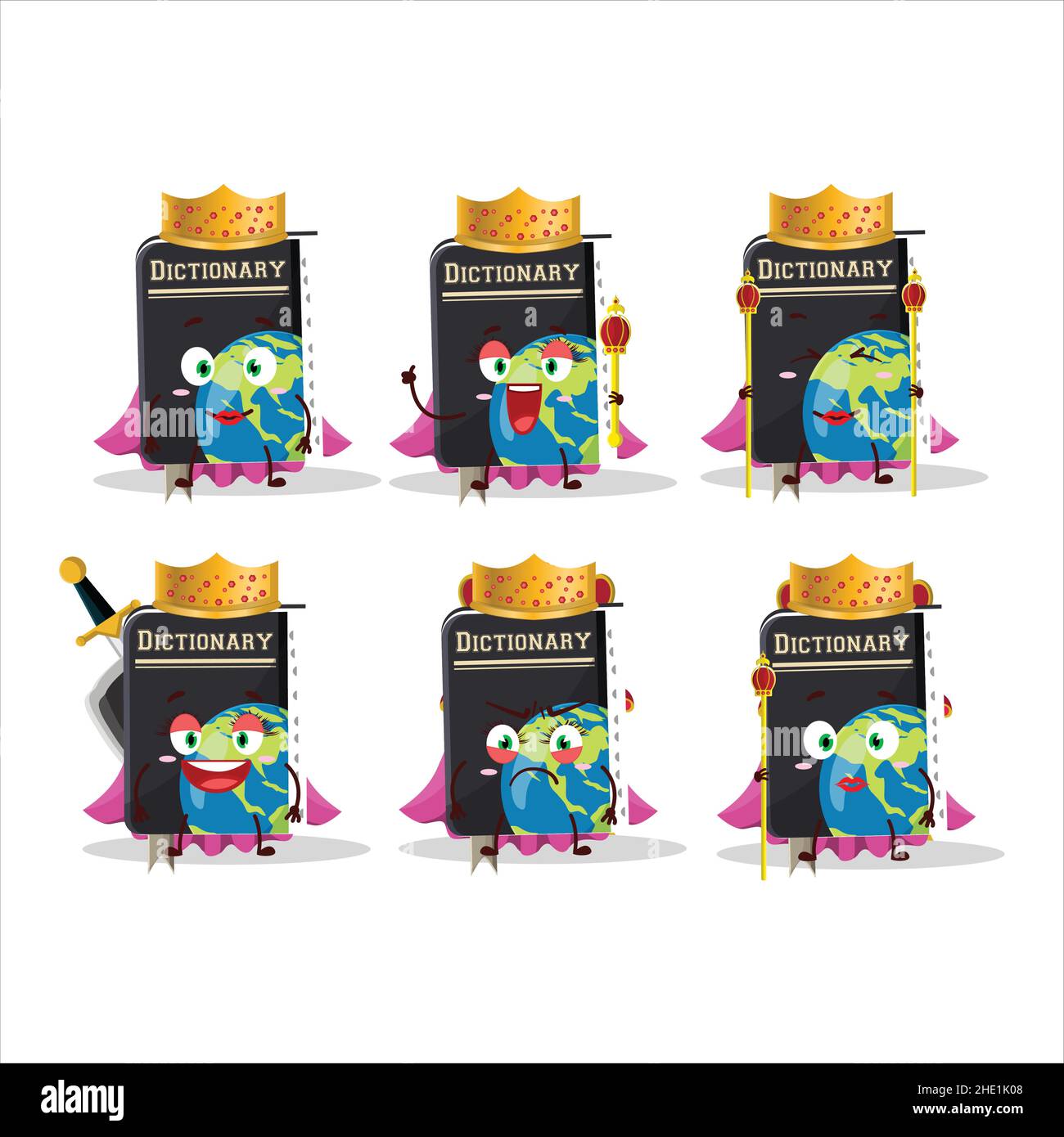 Queen and her magic clothes cartoon of dictionary book wearing tiara ...