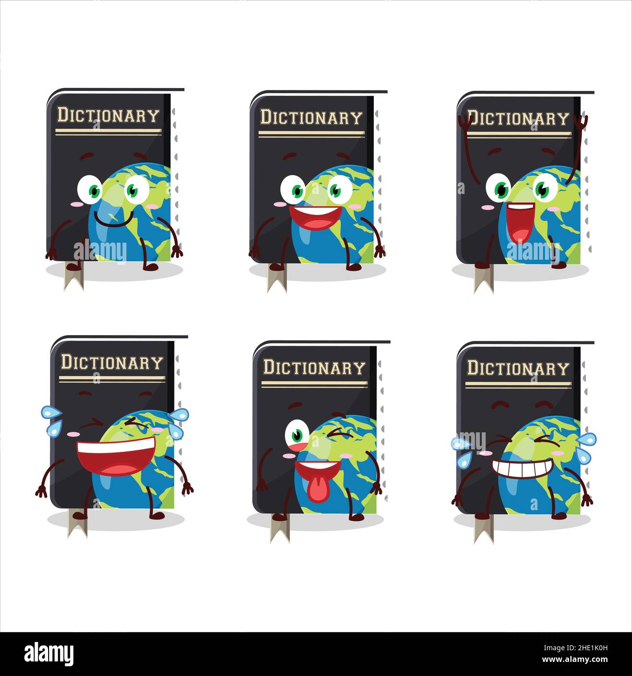 Cartoon character of dictionary book with smile expression. Vector ...