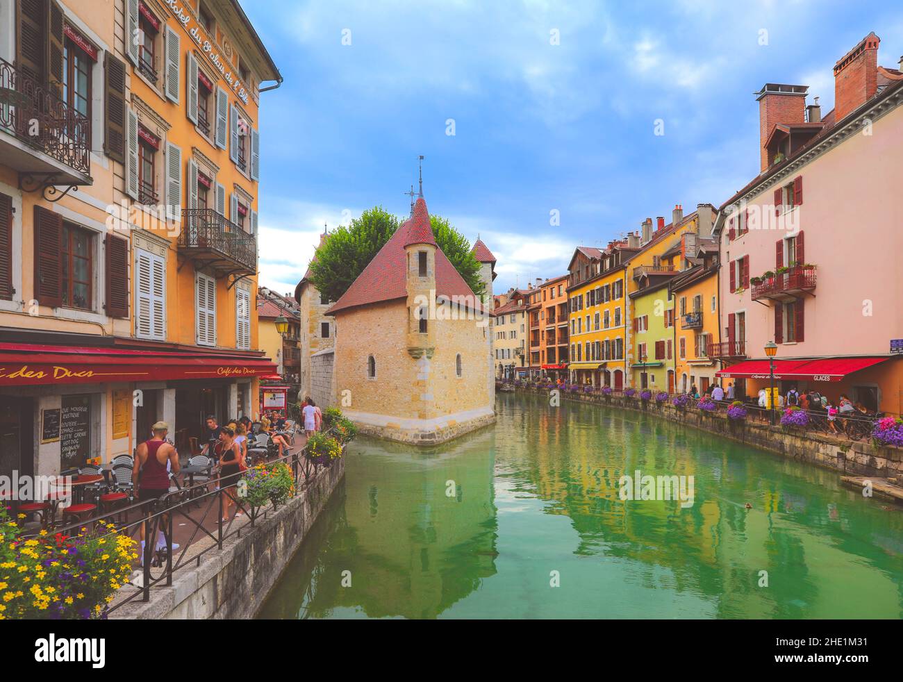 Annecy, France, - August, 20, 2020: Palais de l'Isle, popular landmark ...