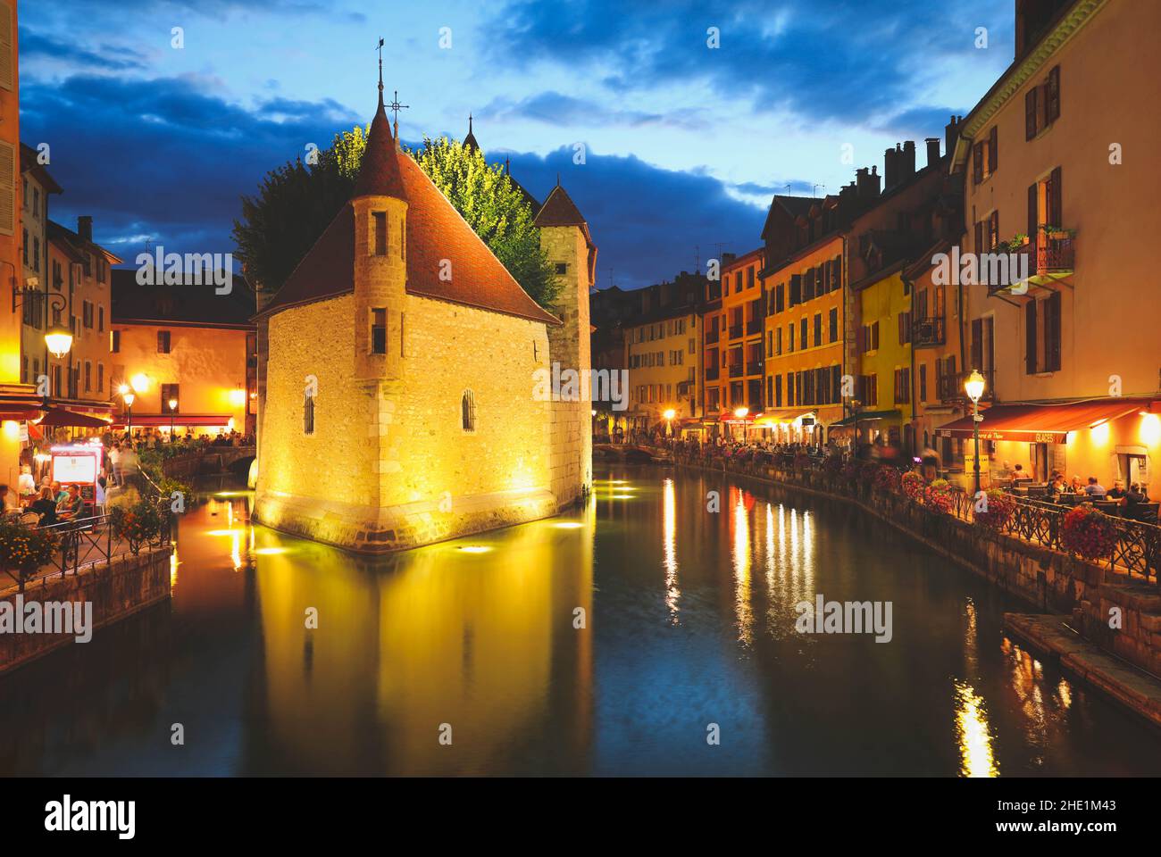 Annecy, France, - August, 20, 2020: Palais de l'Isle, popular landmark ...
