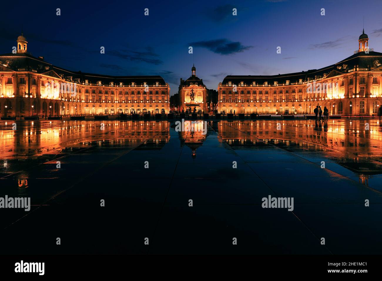 Reflection of Place De La Bourse in Bordeaux, France. A Unesco World ...