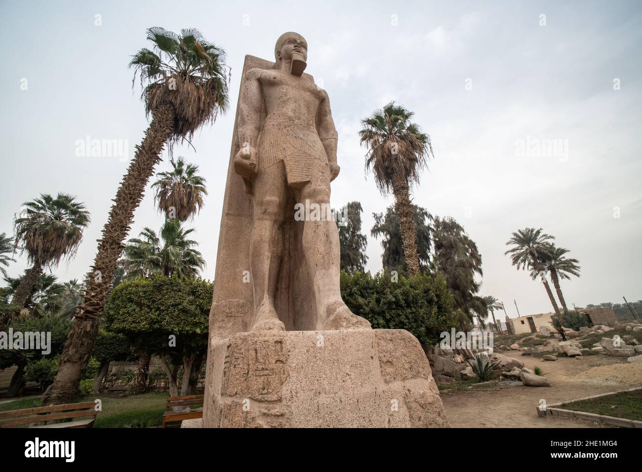 Statue of Ramses II at the open air museum in Memphis, Egypt Stock ...
