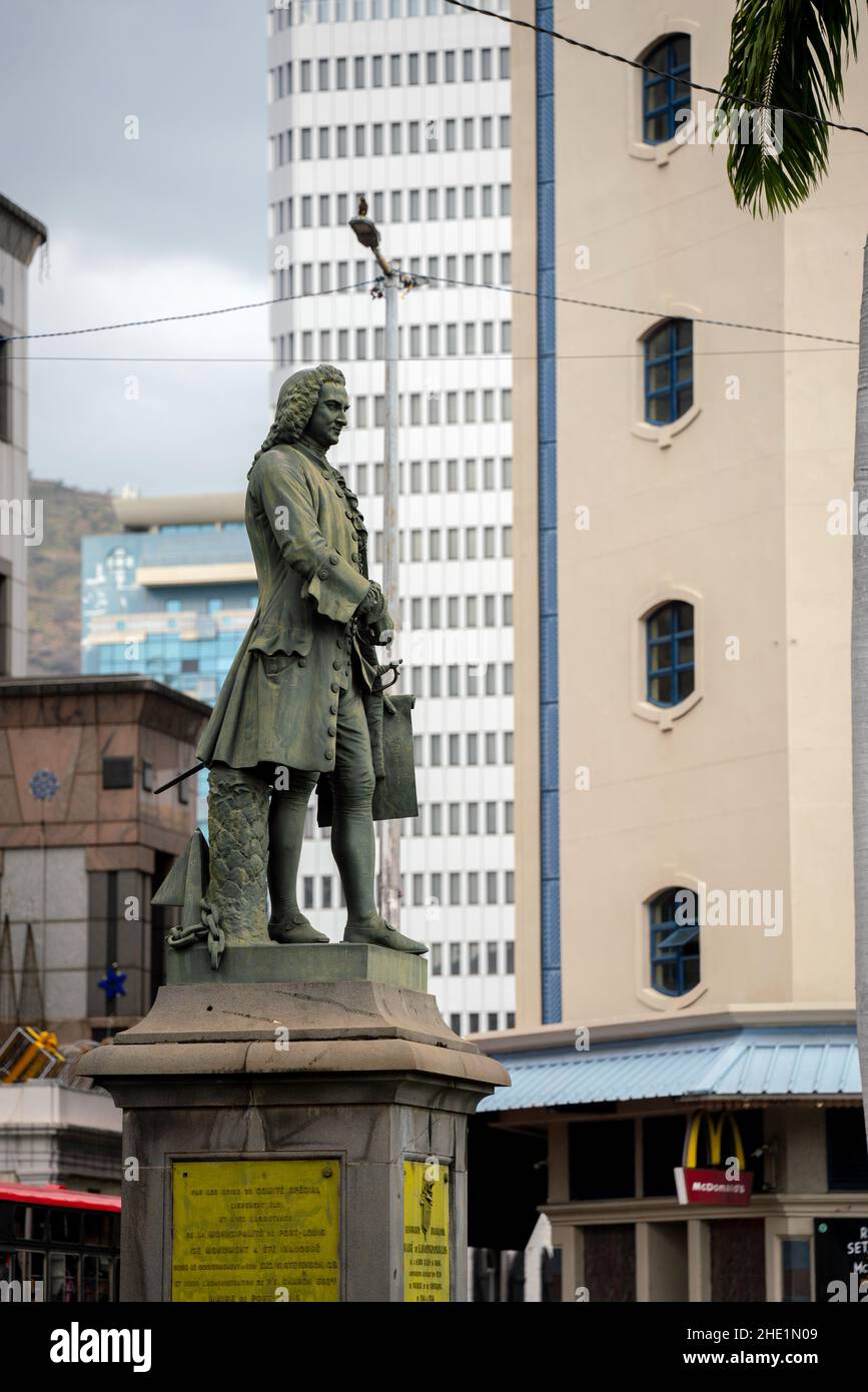 Statue of Bertrand François Mahé de Labourdonnais, former Governer ...