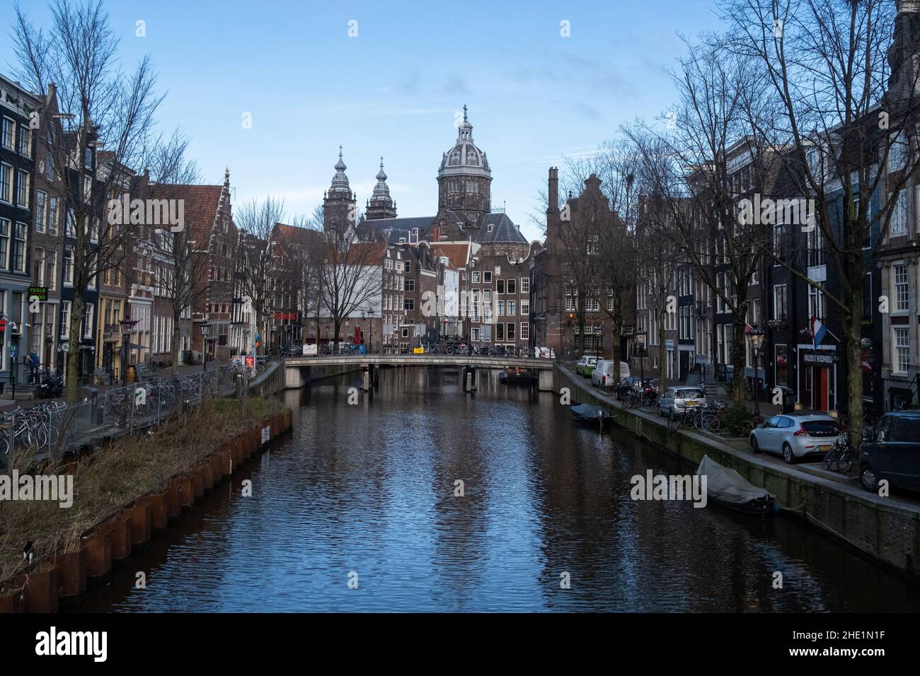 Netherlands, Amsterdam, January 2021. Illustration of daily life in ...