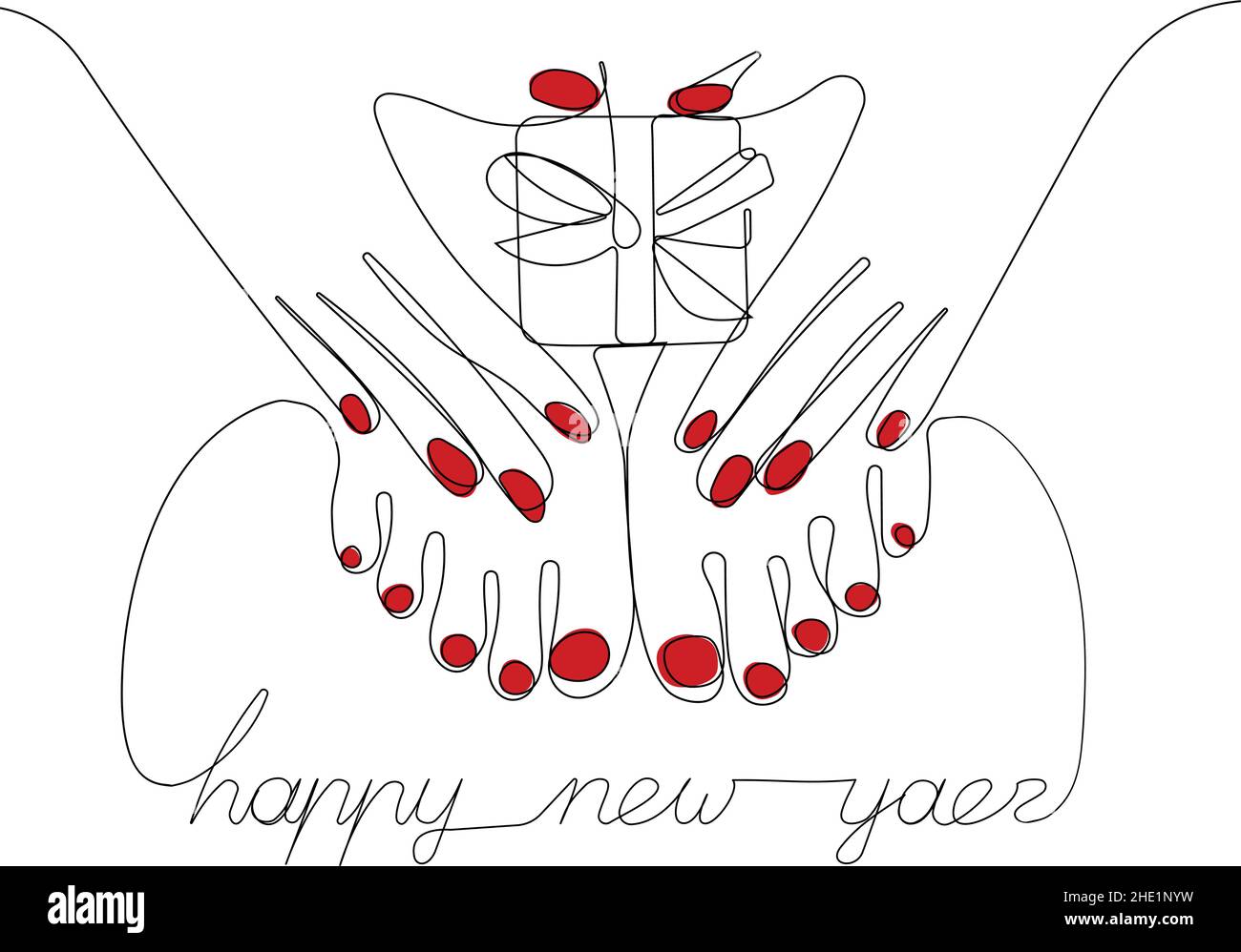 outline of legs and hans with red nails Stock Vector Image & Art - Alamy