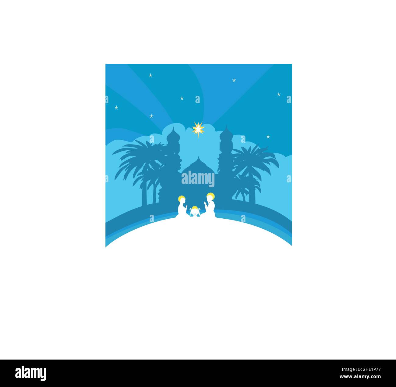 Traditional Christmas Nativity Scene, abstract illustration Stock ...