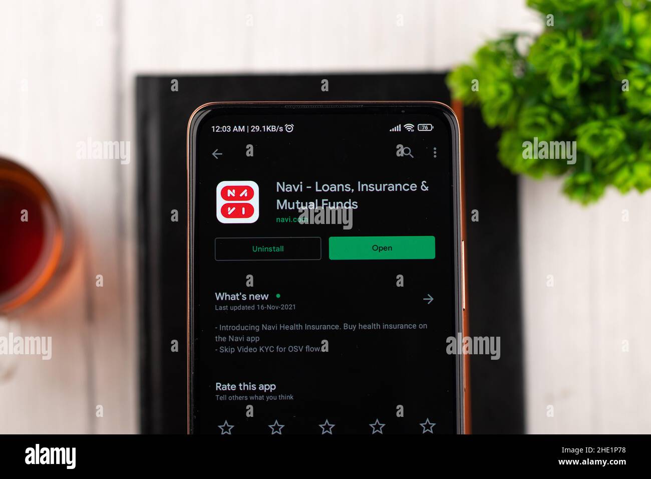West Bangal, India - December 15, 2021 : Navi logo on phone screen ...