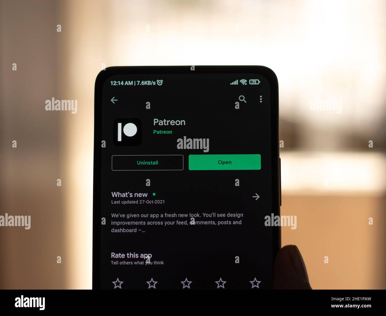 West Bangal, India - January 7, 2022 : Patreon logo on phone screen ...
