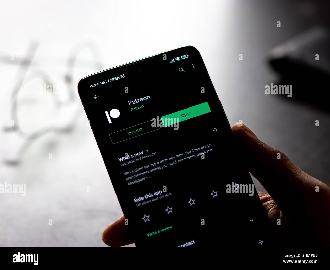 West Bangal, India - January 7, 2022 : Patreon logo on phone screen ...