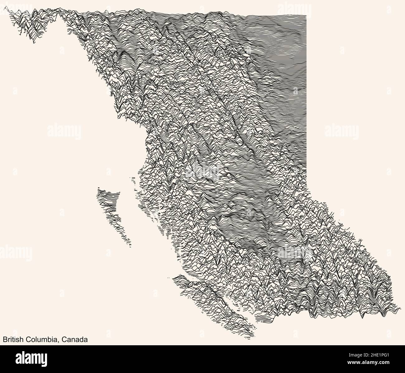 Topographic relief map of the Canadian province of BRITISH COLUMBIA ...
