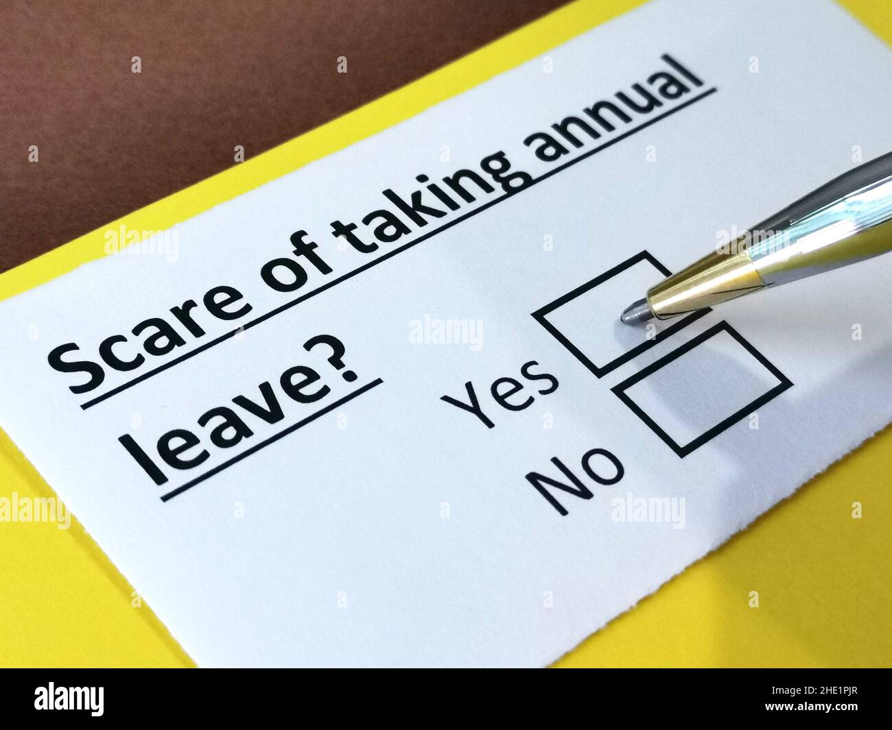 One person is answering question about taking annual leave Stock Photo ...