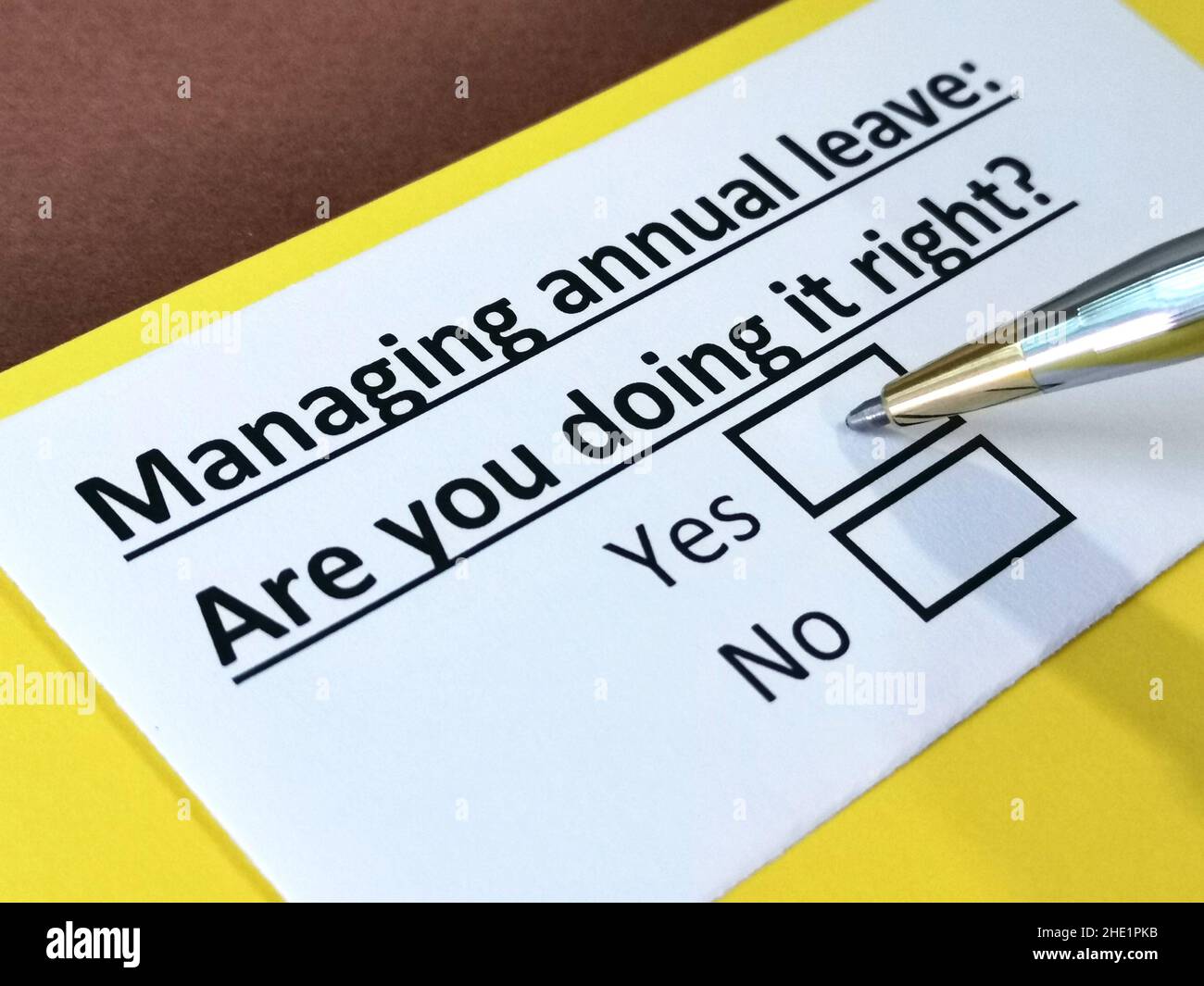 One person is answering question about managing annual leave Stock ...