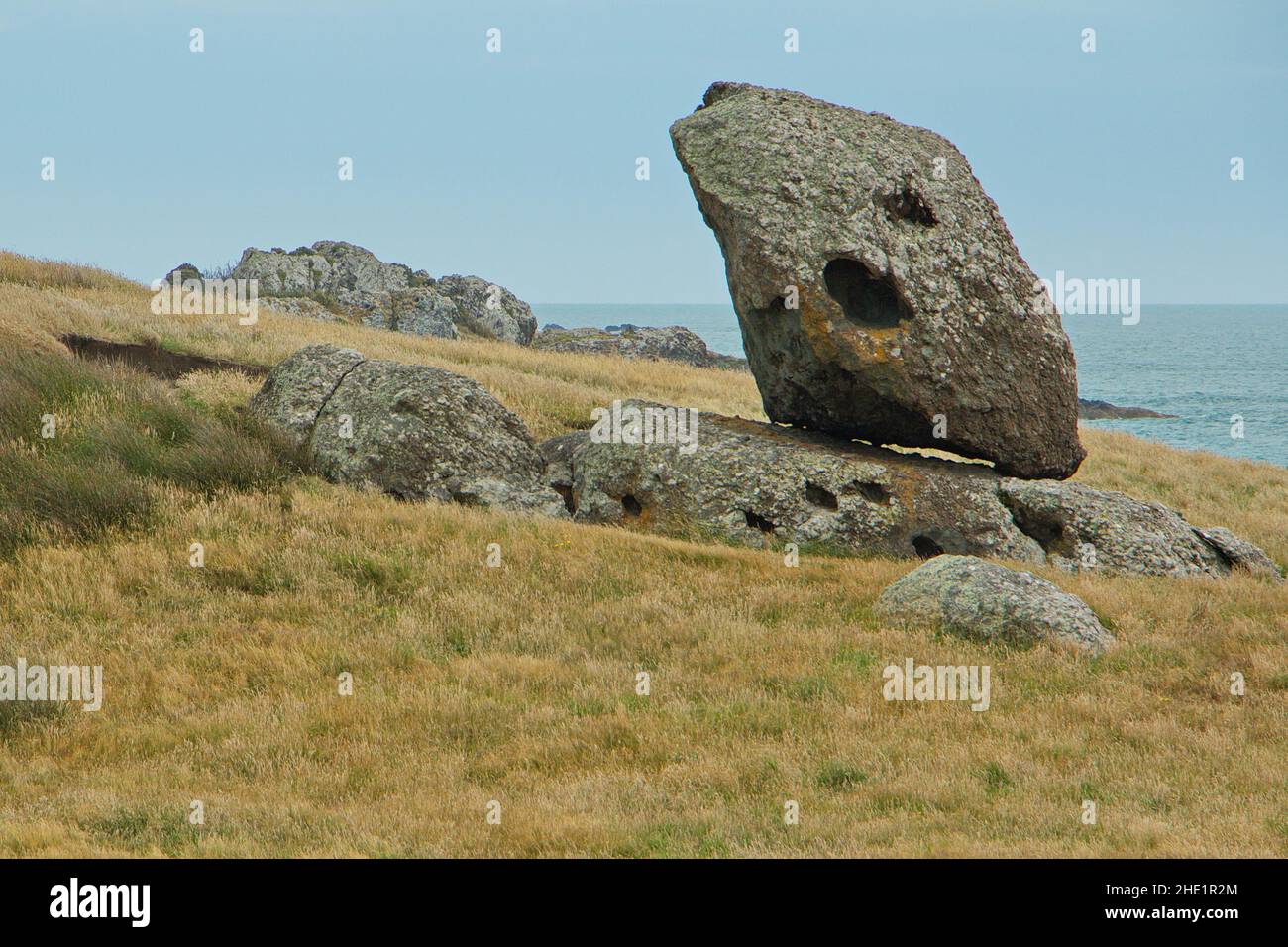 Balancing Rock at Colac Bay near Riverton,Southland on South Island of ...