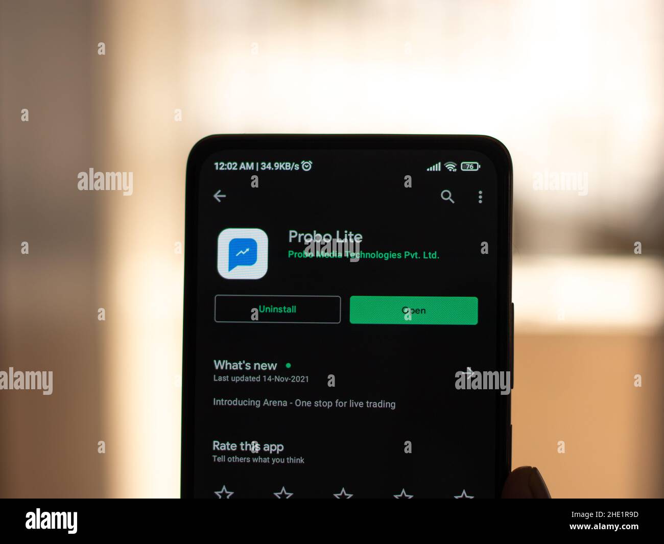 West Bangal, India - December 15, 2021 : Probo logo on phone screen ...