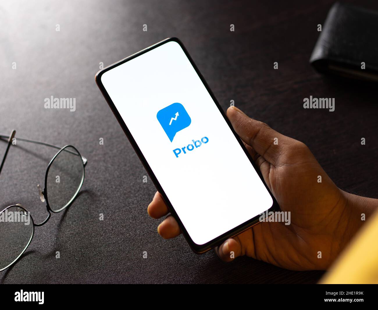 West Bangal, India - December 15, 2021 : Probo logo on phone screen ...