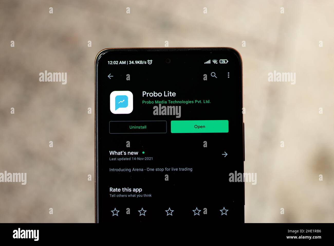 West Bangal, India - December 15, 2021 : Probo logo on phone screen ...