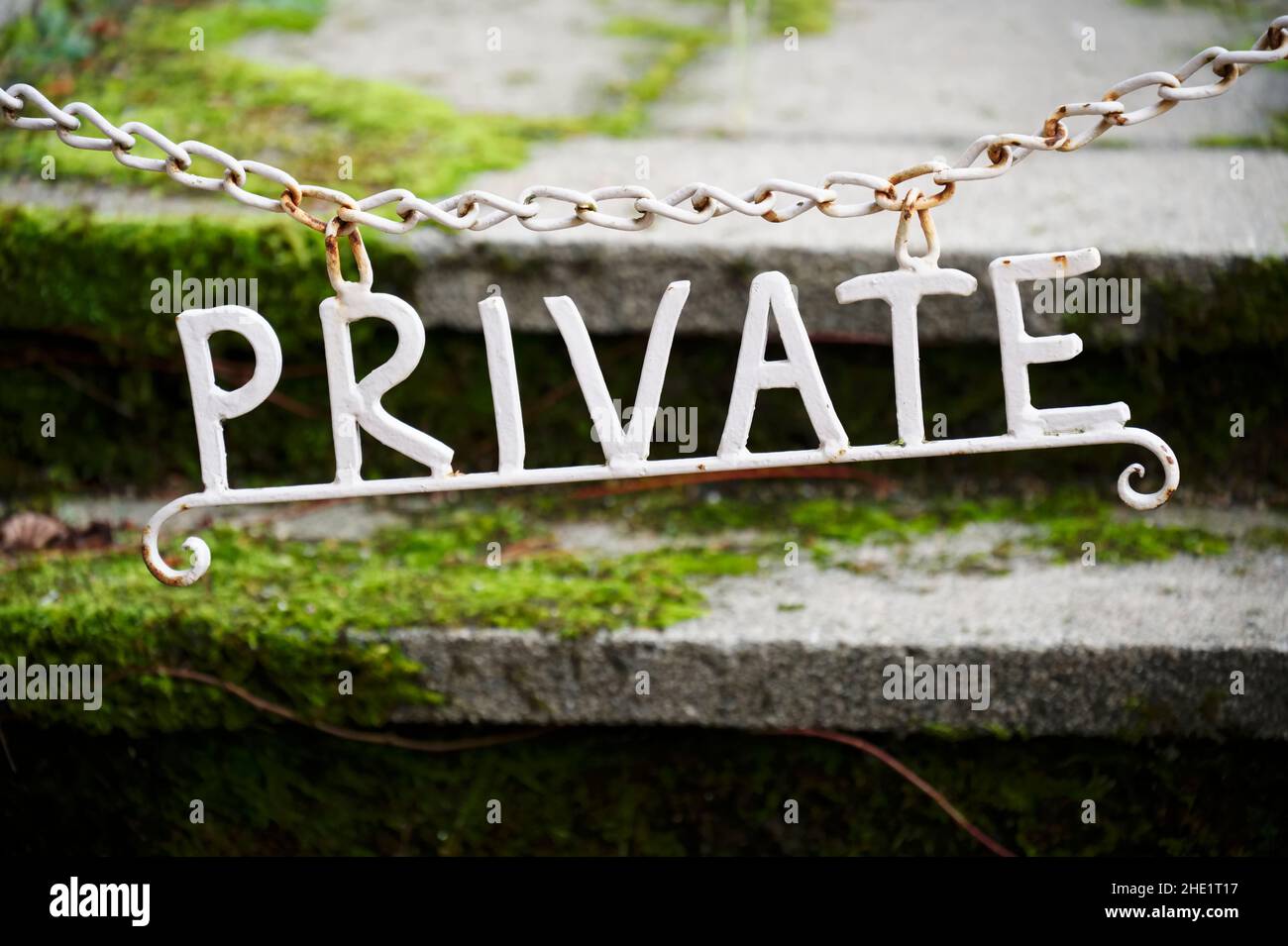 Private no access sign at rural country estate entrance Stock Photo - Alamy