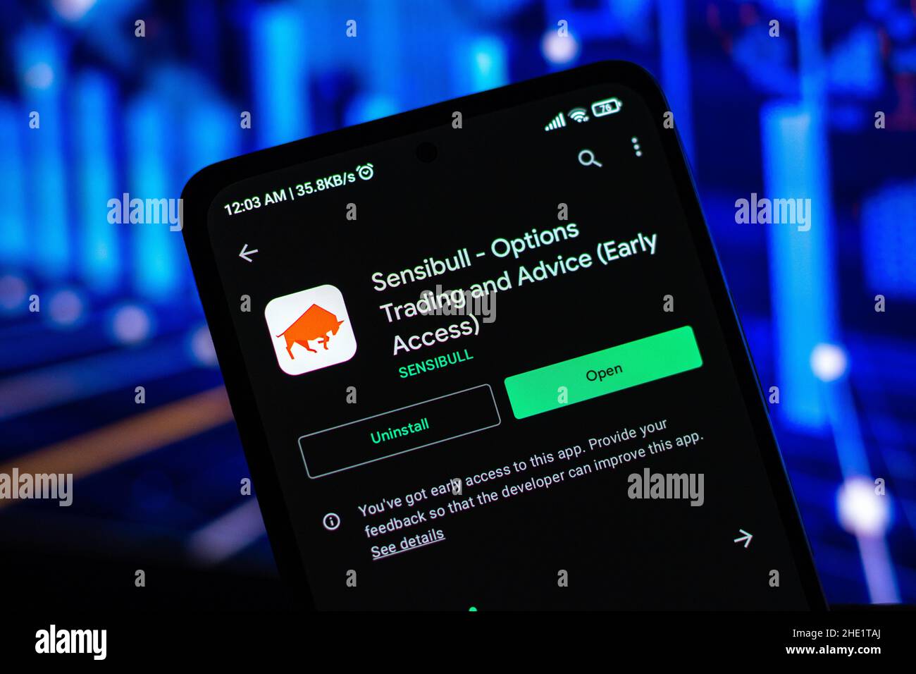 West Bangal, India - December 15, 2021 : Sensibull logo on phone screen ...