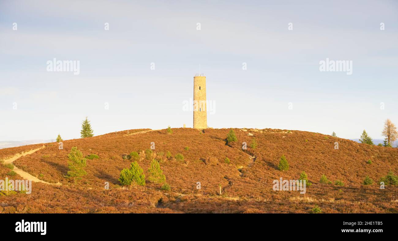 Scolty hill tower in Banchory during sunset Stock Photo - Alamy