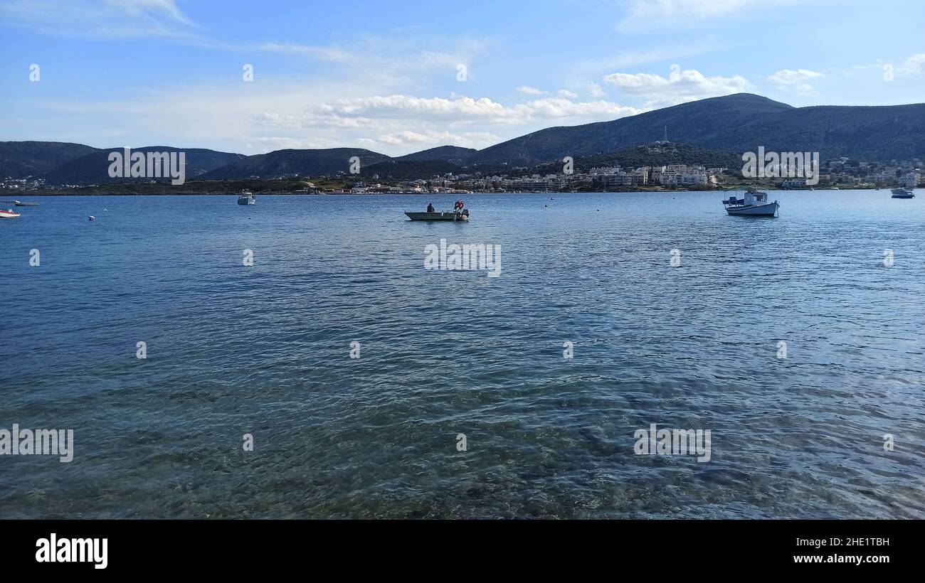 Harbor view in Porto Rafti Attica of Greece Stock Photo - Alamy