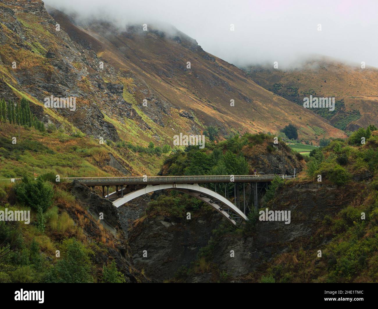 Road Bridge over Kawarau River in Otago on South Island of New Zealand ...