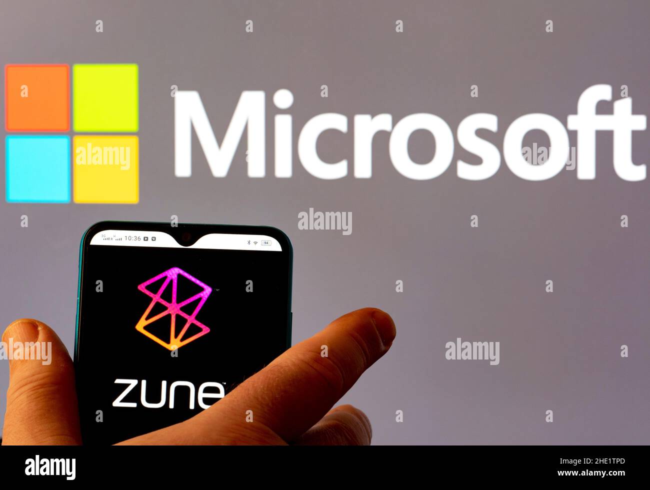 In this photo illustration, Microsoft Zune logo seen displayed on a ...