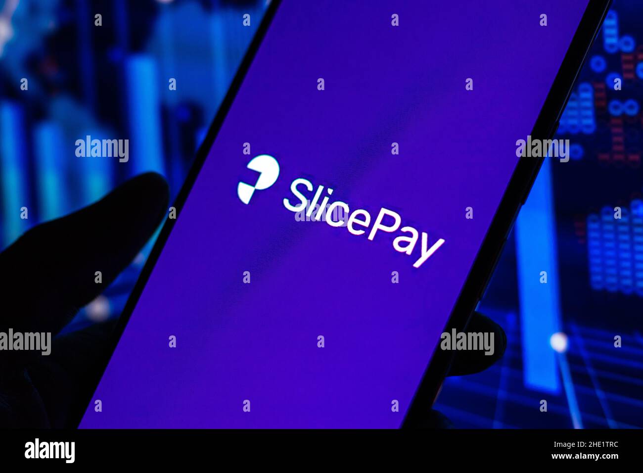 West Bangal, India - January 7, 2022 : Slice card logo on phone screen ...