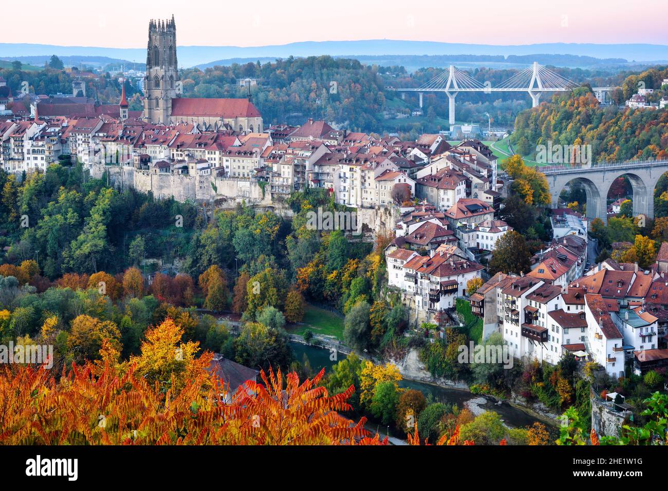 Historical Fribourg city, one of the best preserved medieval towns in ...