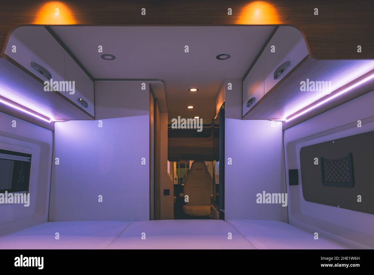 detailed view of interior of a mobile home or camper, Motorhome inside ...