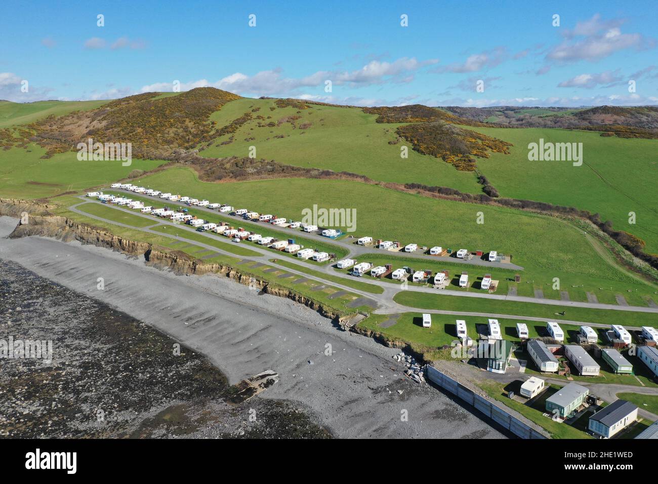 Aerial images of Pengarrag caravan park Llanrhystud, overlooking ...