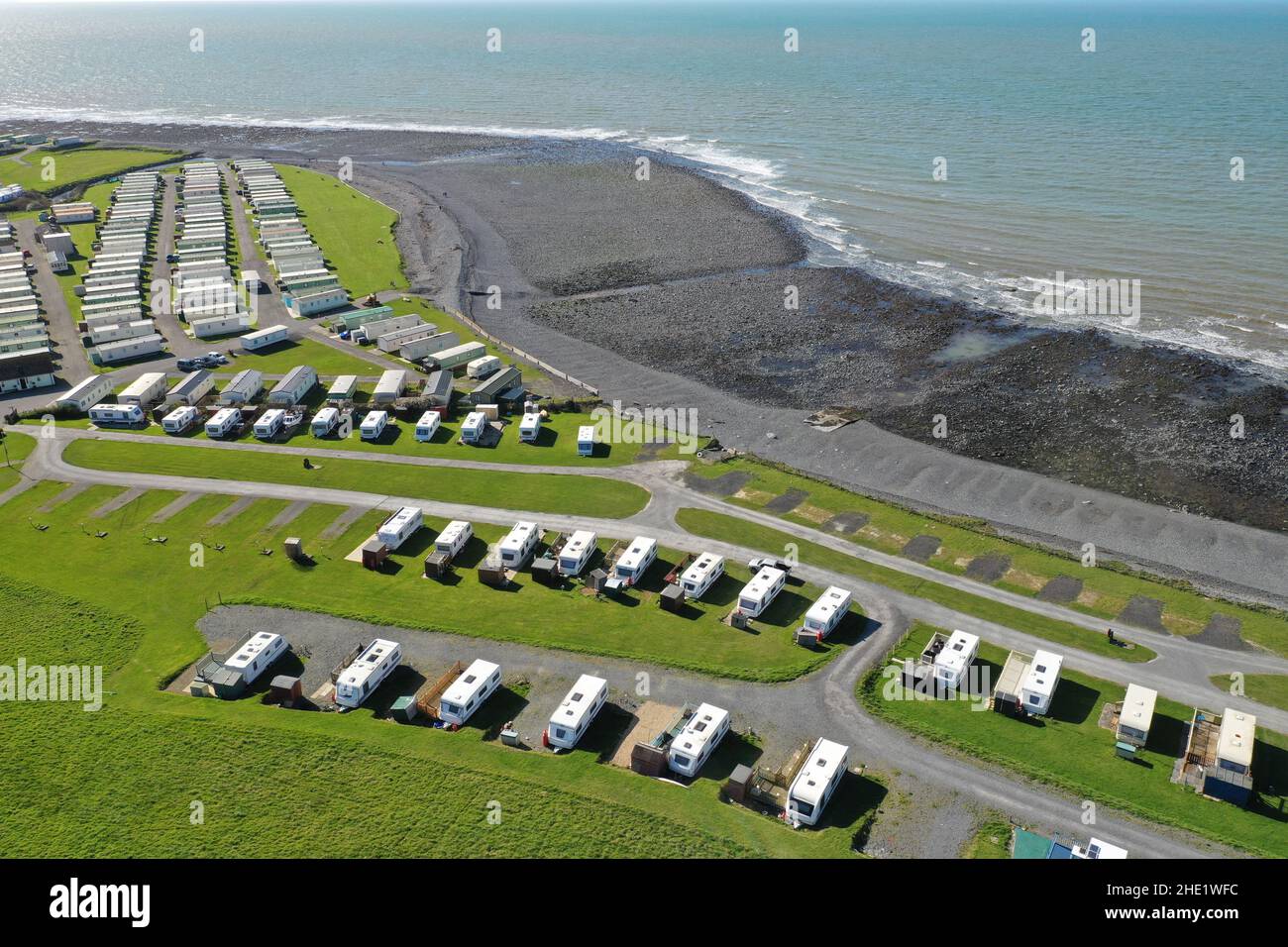 Aerial images of Pengarrag caravan park Llanrhystud, overlooking ...