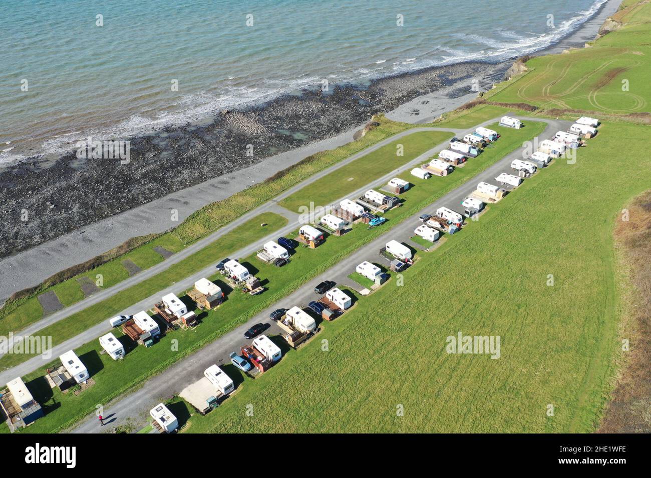 Aerial images of Pengarrag caravan park Llanrhystud, overlooking ...