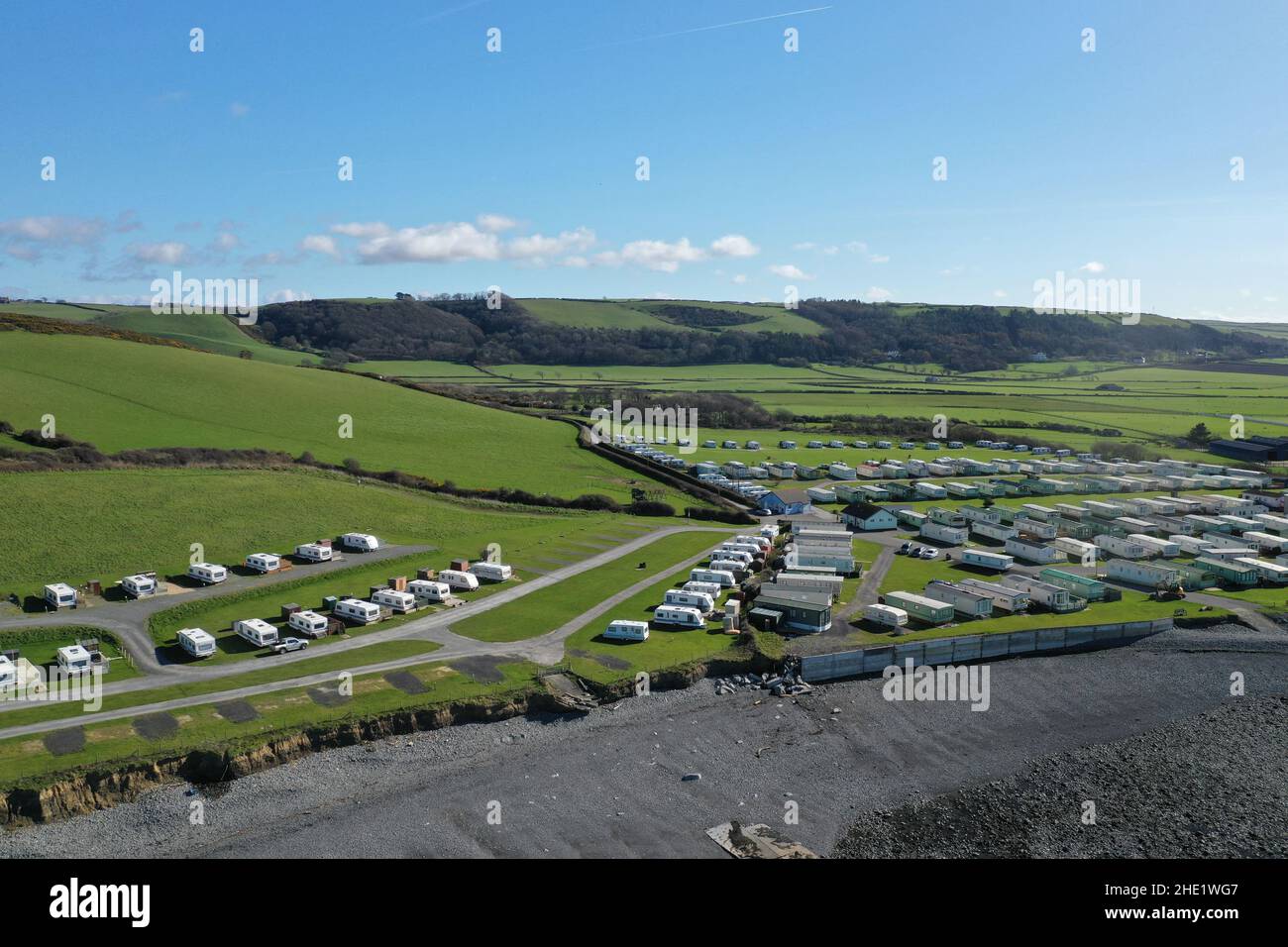 Aerial images of Pengarrag caravan park Llanrhystud, overlooking ...