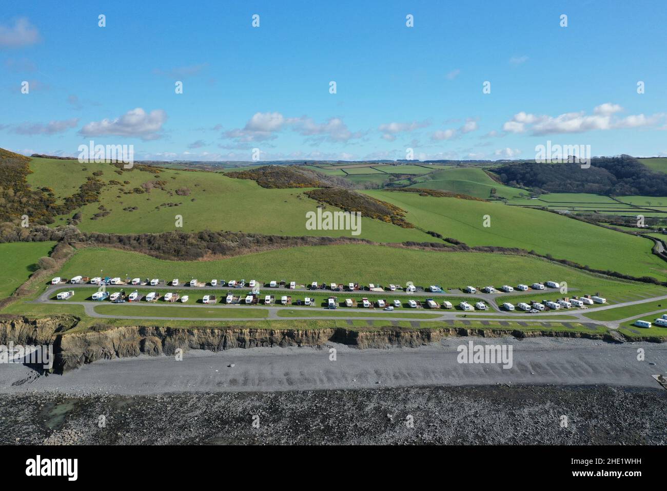 Aerial images of Pengarrag caravan park Llanrhystud, overlooking ...