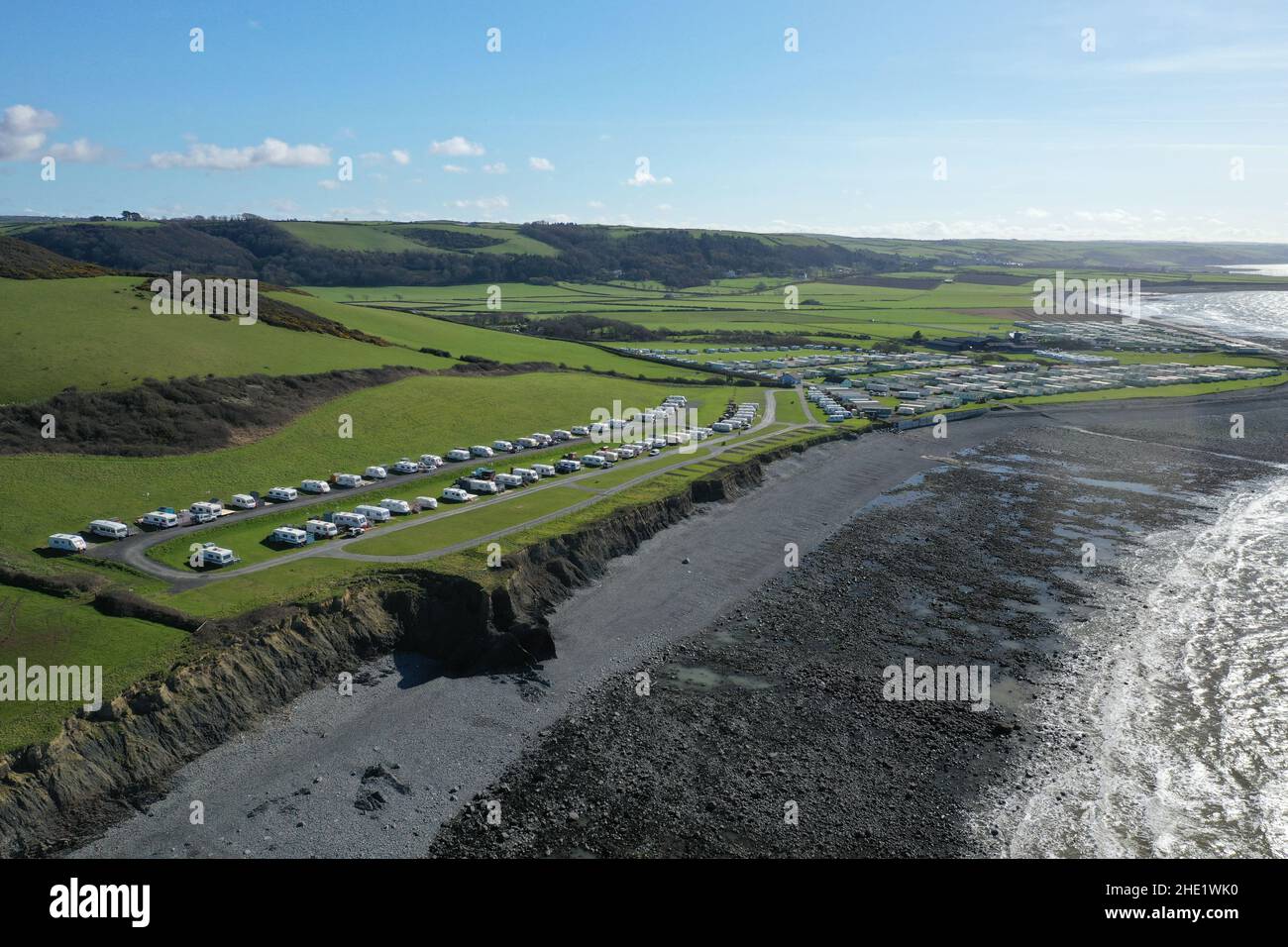 Aerial images of Pengarrag caravan park Llanrhystud, overlooking ...