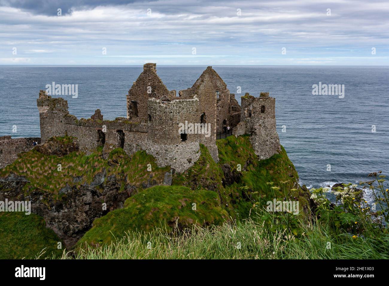 An ancient castle overlooking the Atlantic Ocean of Northern Europe ...