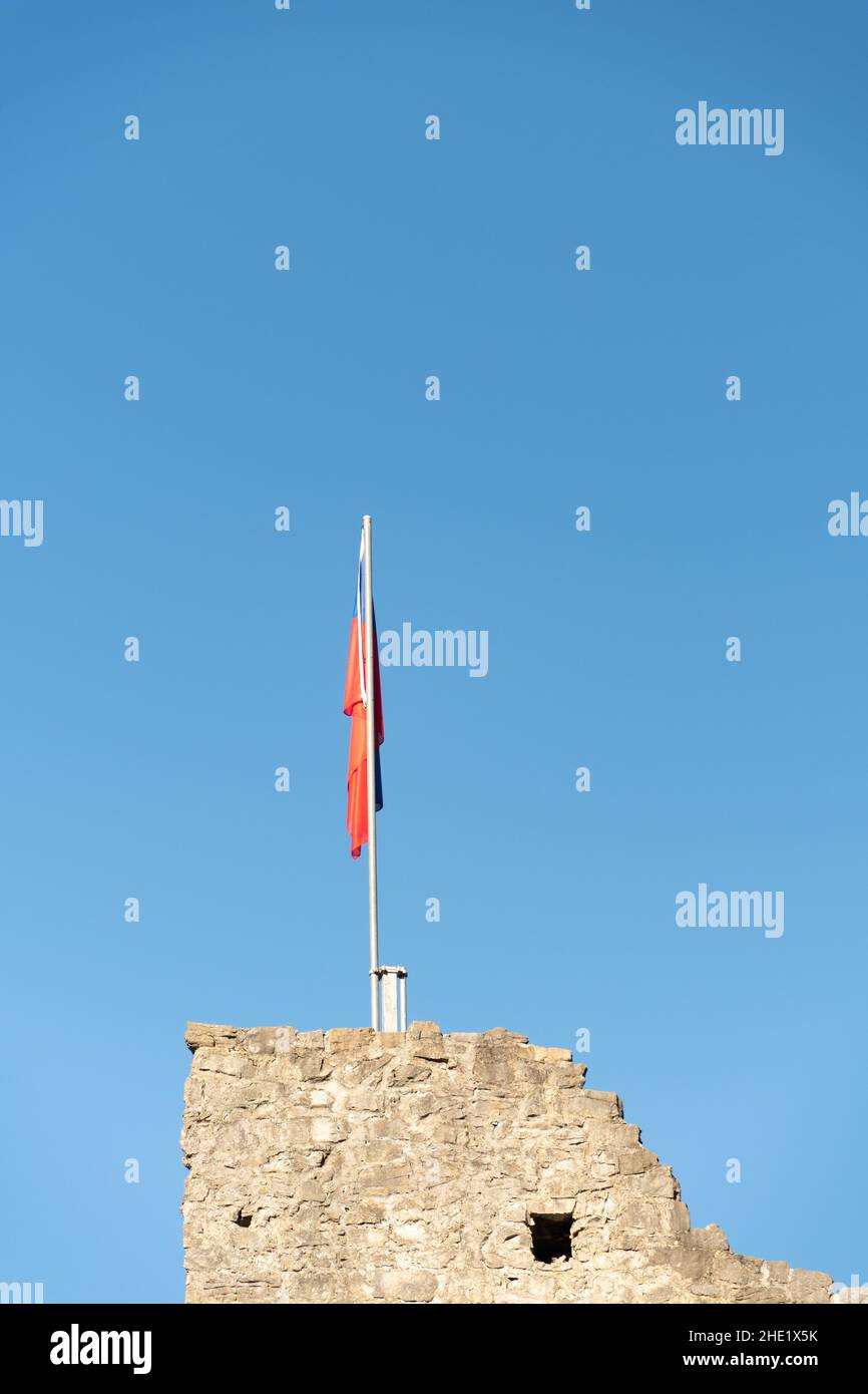 Schellenberg, Liechtenstein, December 31, 2021 Historic old castle ruin ...