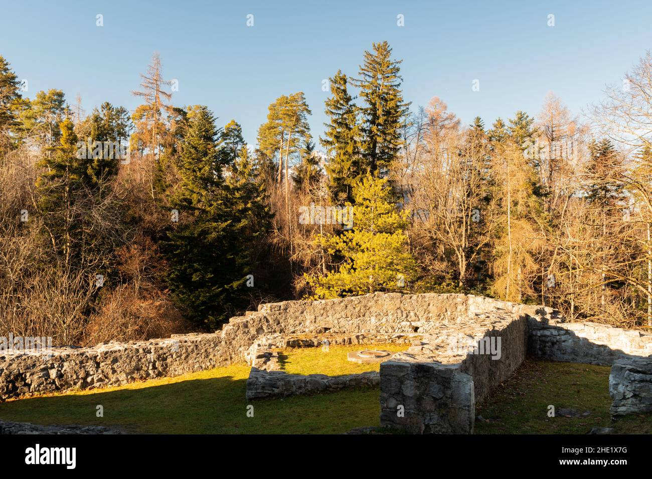 Schellenberg, Liechtenstein, December 31, 2021 Historic old castle ruin ...