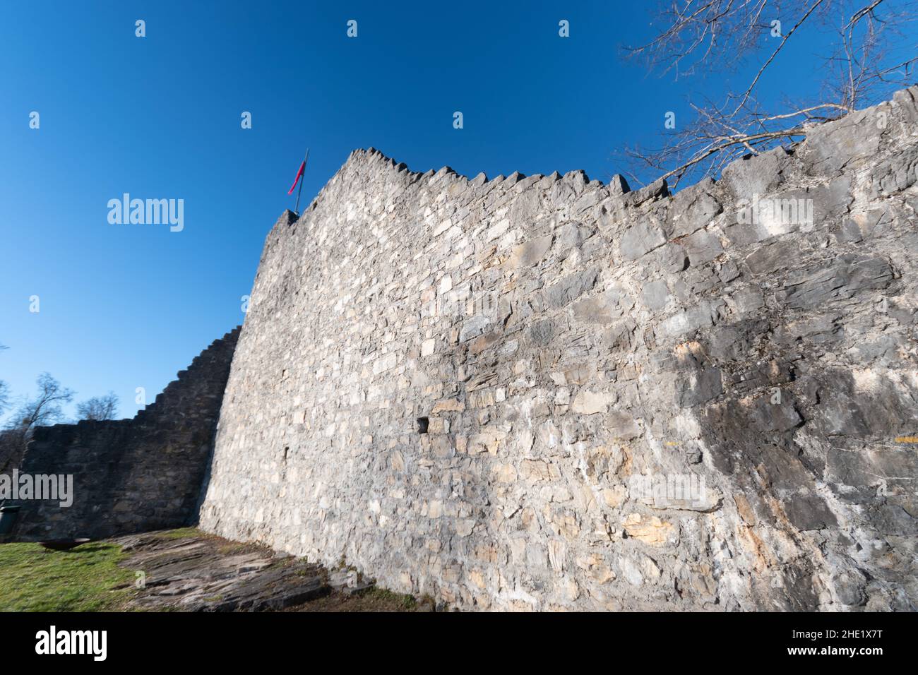Schellenberg, Liechtenstein, December 31, 2021 Historic old castle ruin ...