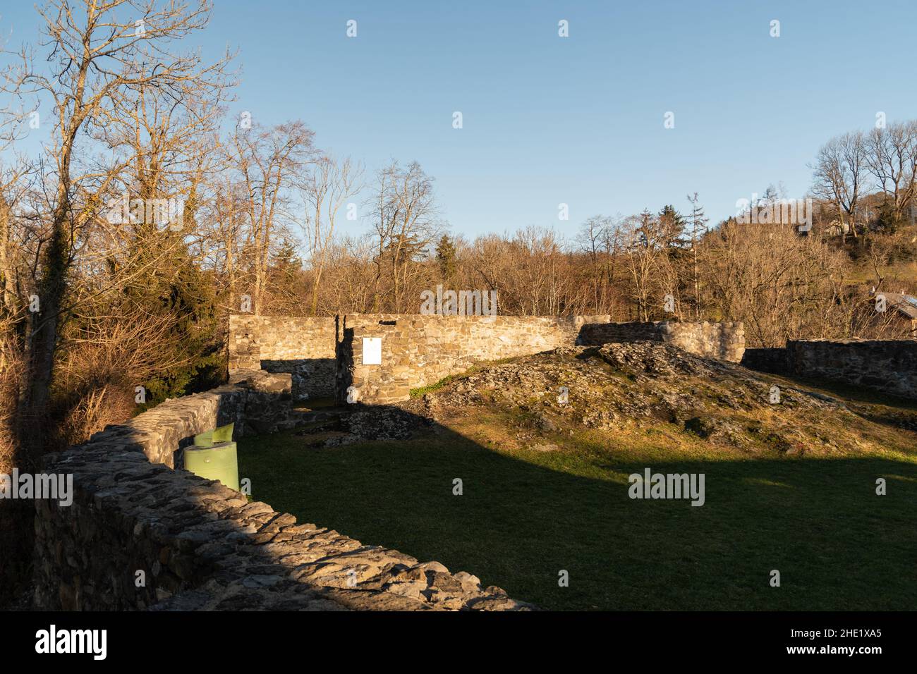 Schellenberg, Liechtenstein, December 31, 2021 Historic old castle ruin ...
