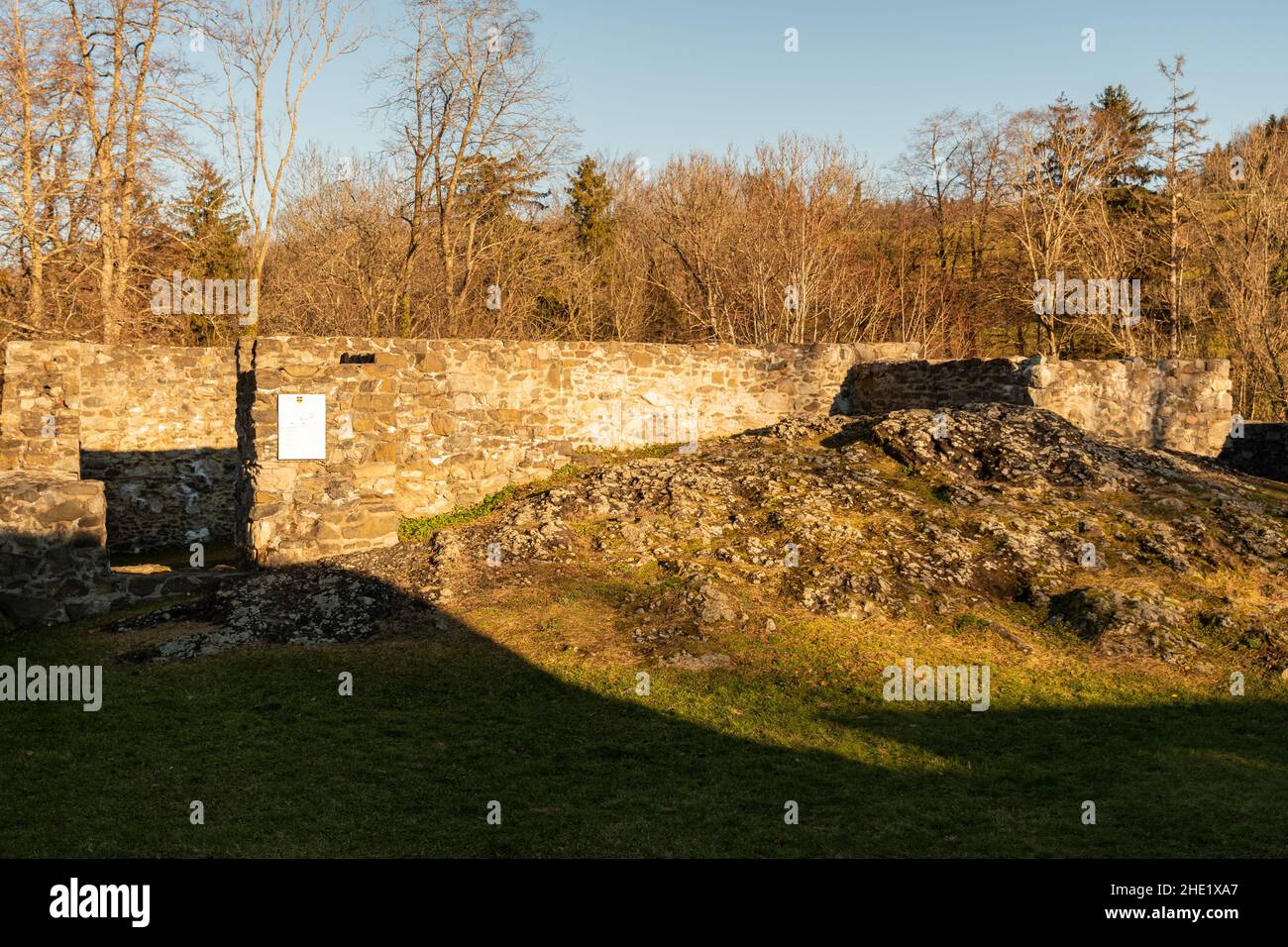 Schellenberg, Liechtenstein, December 31, 2021 Historic old castle ruin ...