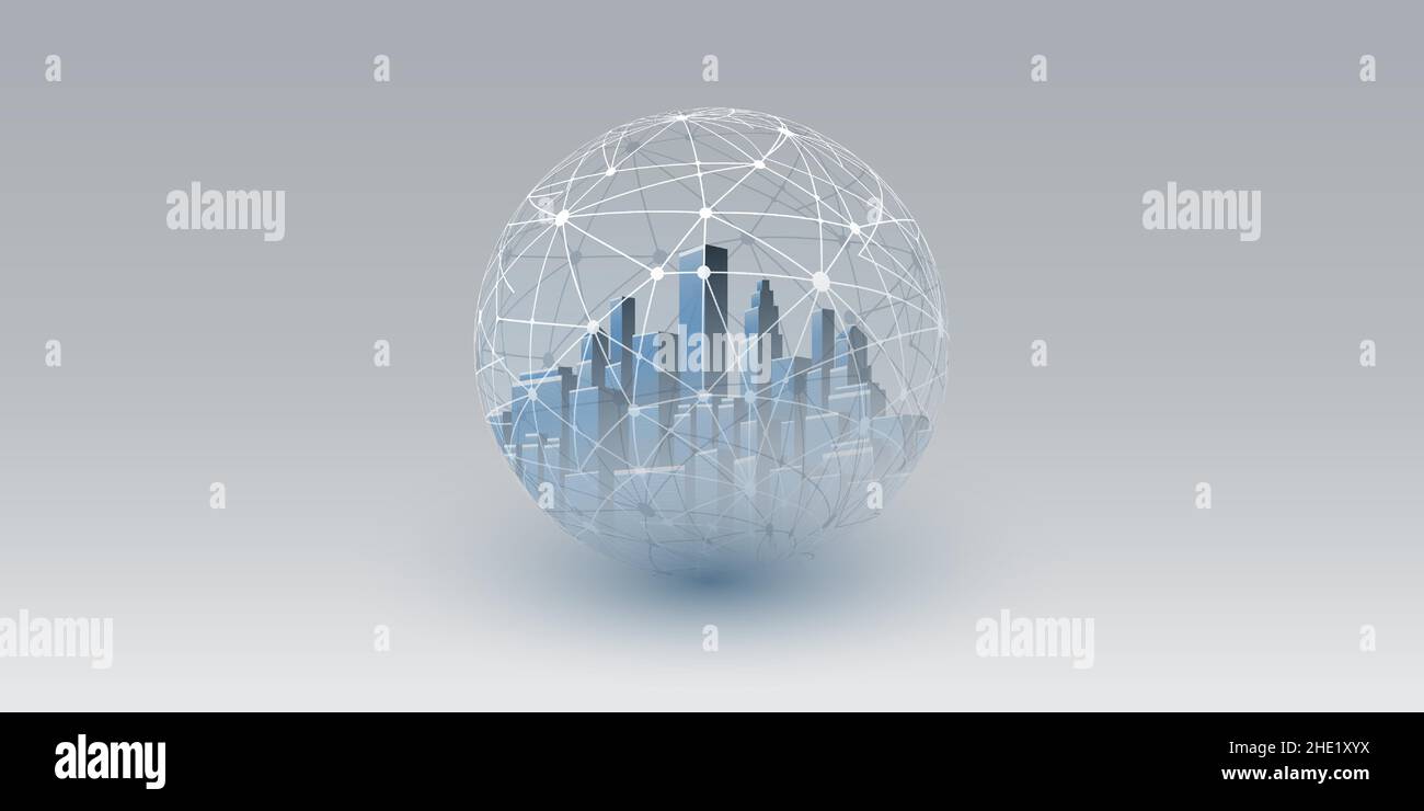 Smart City, Cloud Computing Design Concept with Transparent Globe ...