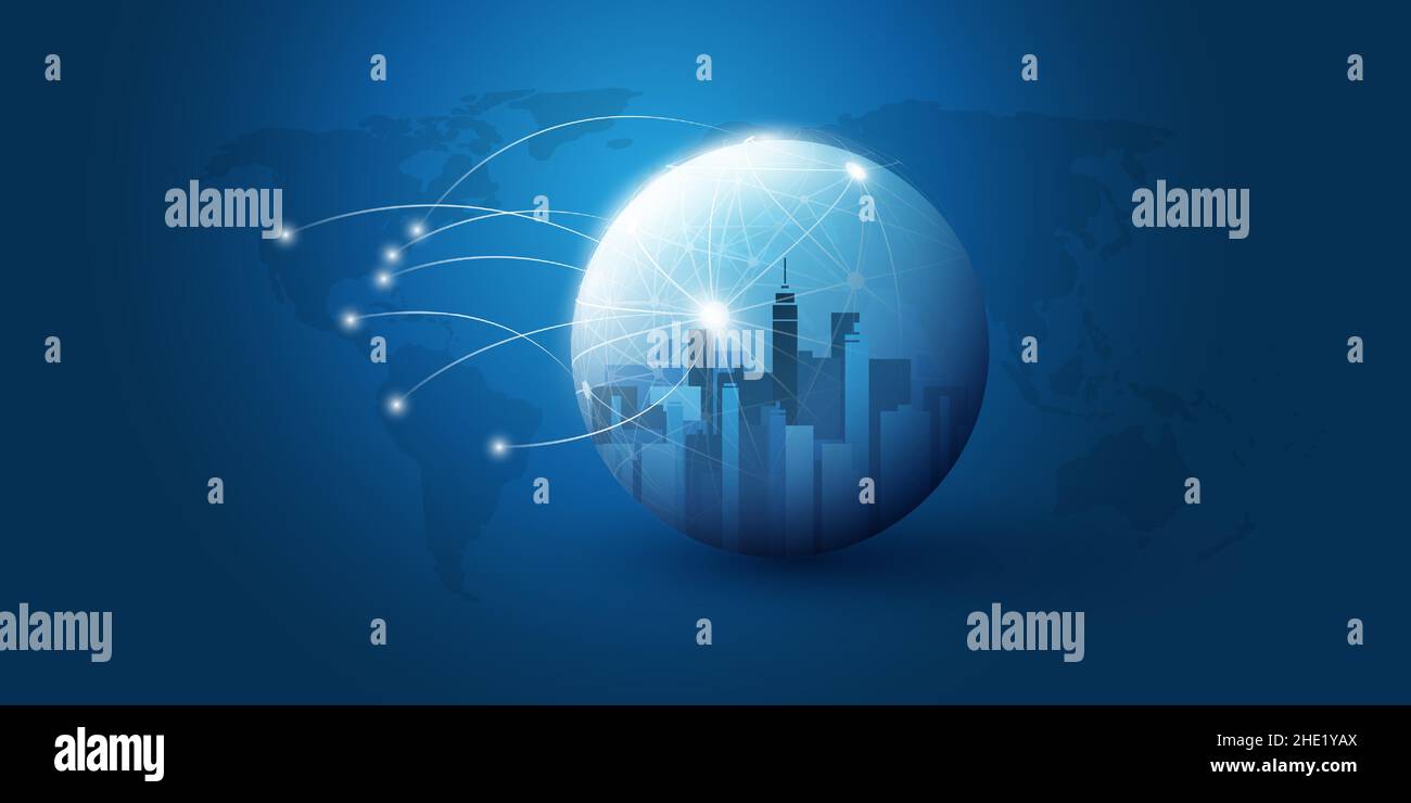 Smart City, Cloud Computing Design Concept with Transparent Globe and Wireframe - Digital ...