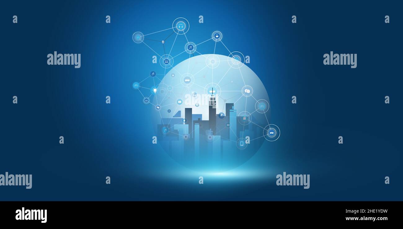 Smart City, Cloud Computing Design Concept with Transparent Globe and Wireframe - Digital ...