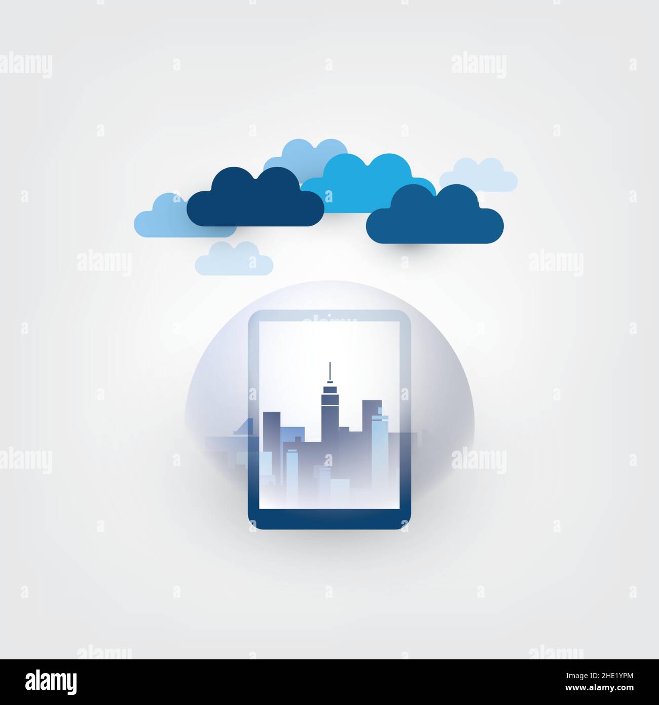 Smart City, Cloud Computing Design Concept with Transparent Globe and ...