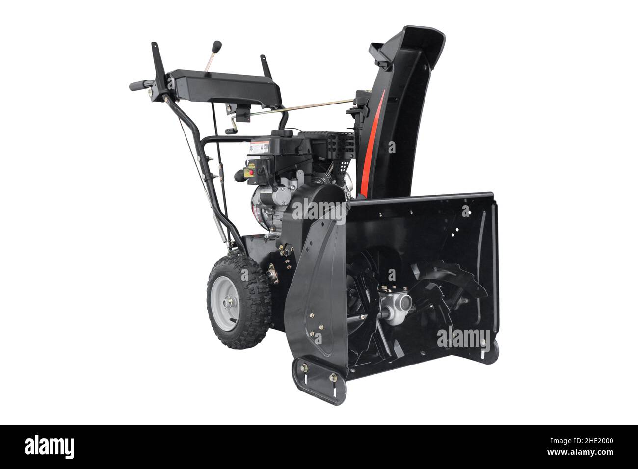 Snow blower Isolated on white background. Garden tool with gasoline ...