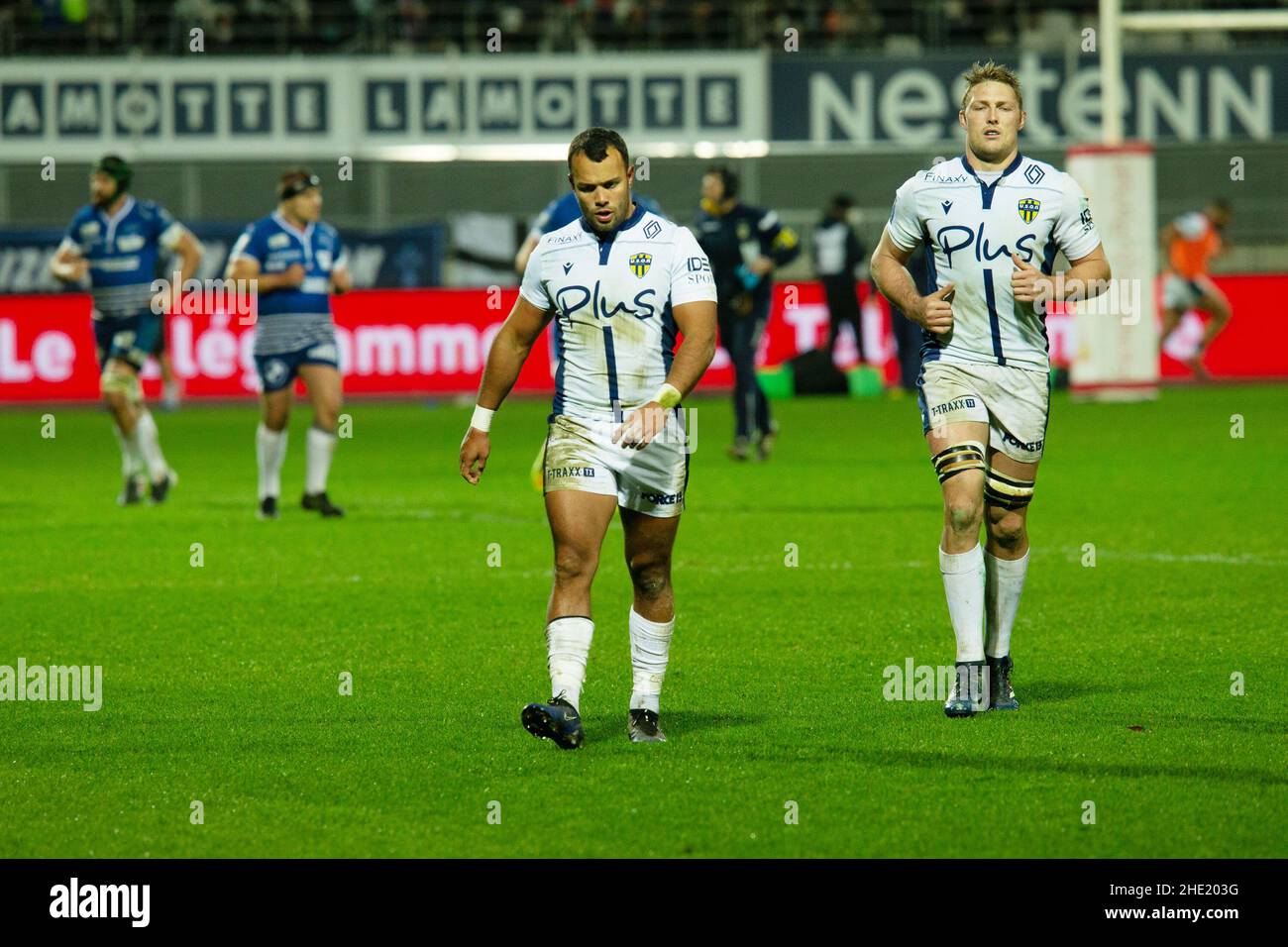 Francois Herry and Jason-Colin Fraser of Nevers during the French ...